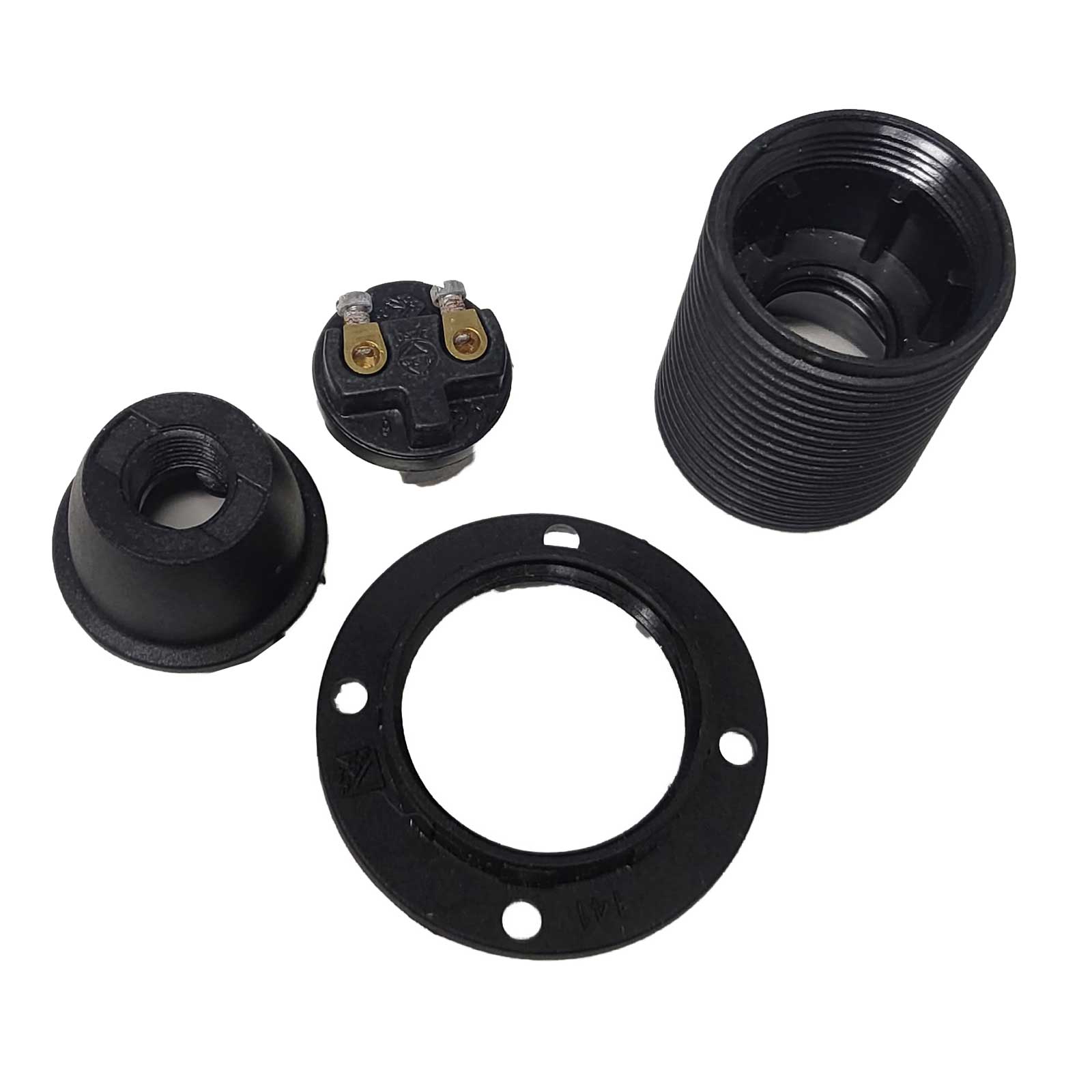 Fassung E14 mit Aussengewindemantel schwarz