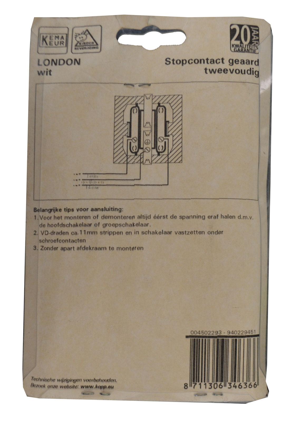 Kopp London Steckdose 2-fach weiß