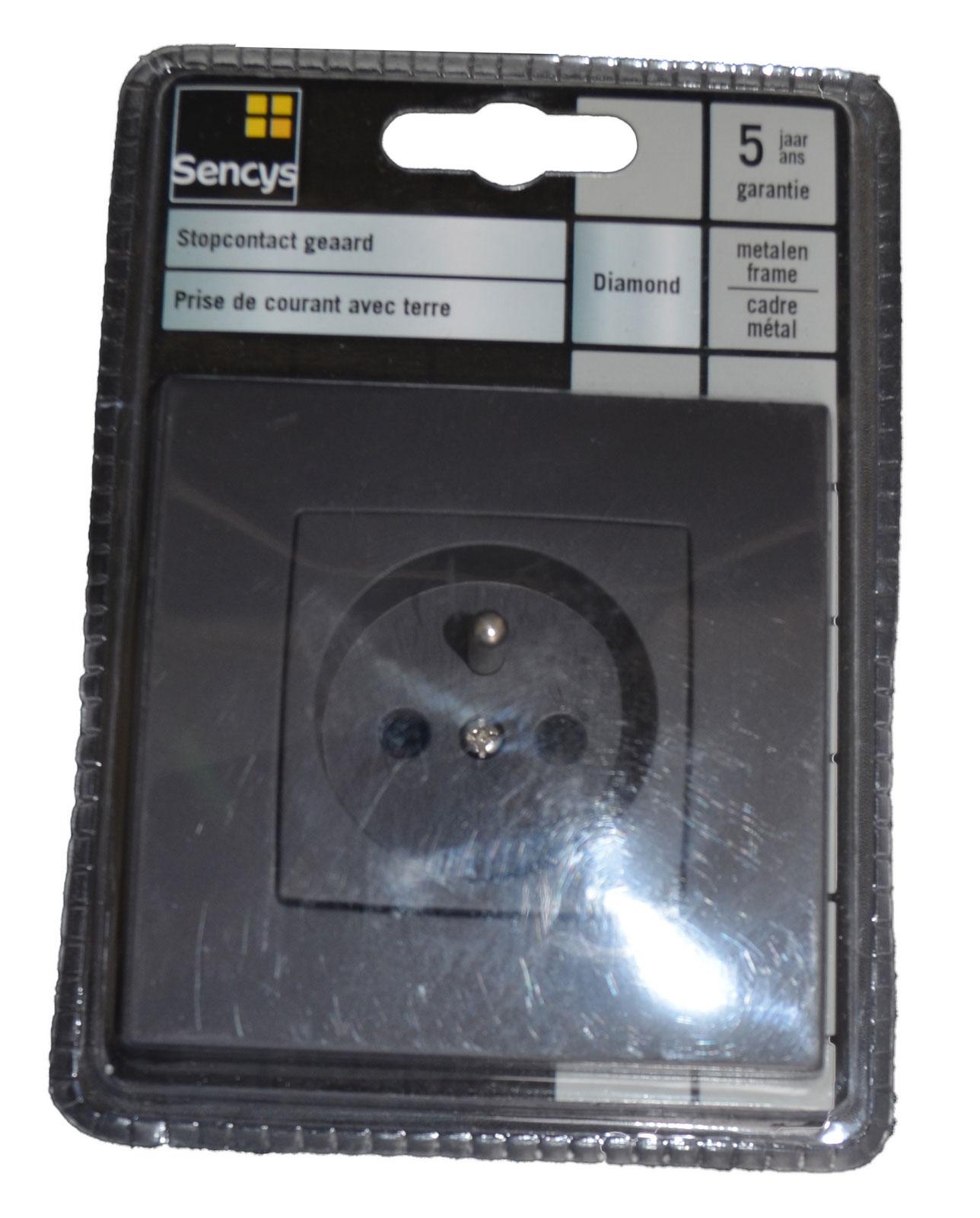 Sencys Steckdose anthrazit mit Erdungsstift Serie Diamond