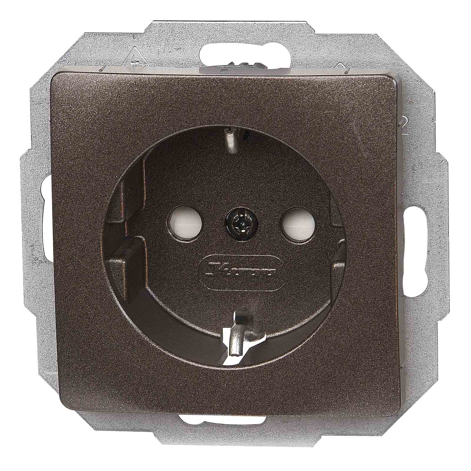 Kopp Paris Steckdose mit Kinderschutz in palisanderbraun