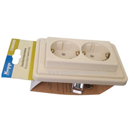 Kopp Doppelsteckdose Unterputz cremeweiß