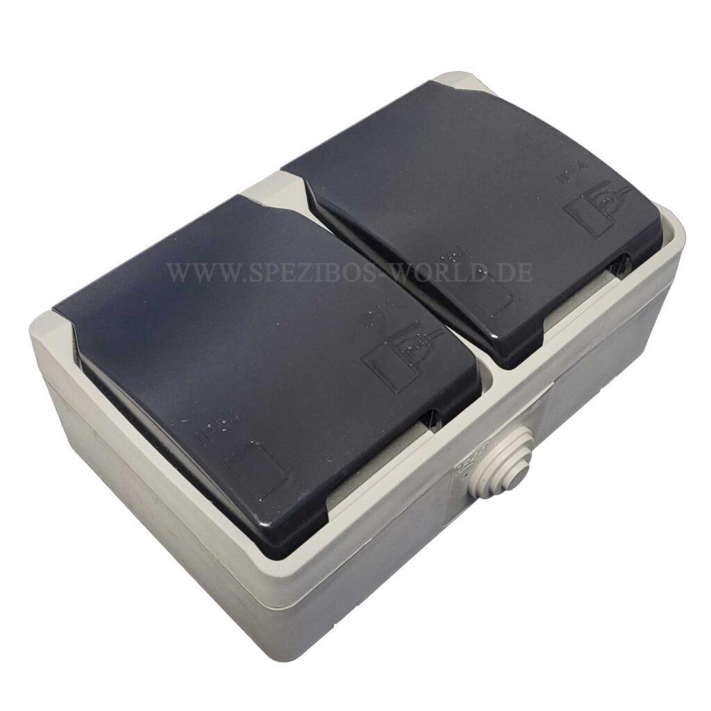 Düwi 2-fach Steckdose inklusive Rahmen