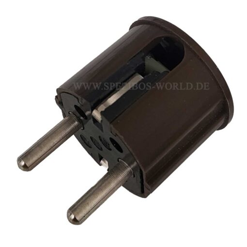 Schuko Winkelstecker braun , seitliche Einführung Spezibos-World