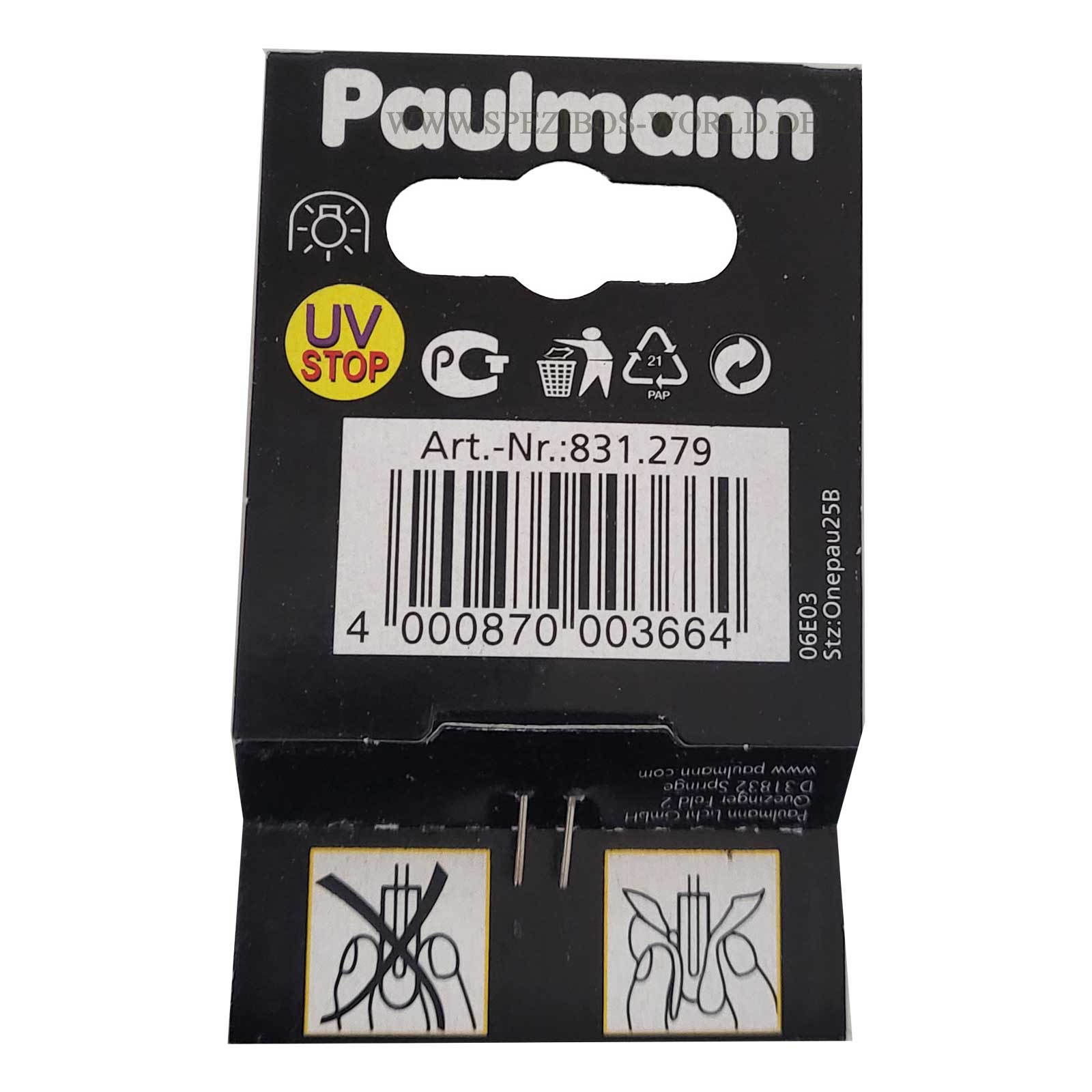 Paulmann G4 Halogenstiftsockel goldlicht 12V 20W 2900K